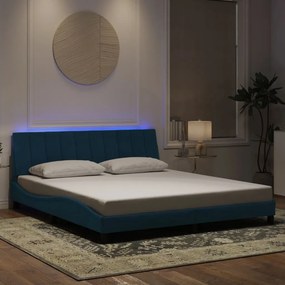 Rám postele s LED osvětlením bez matrace Hanko modrý 180 x 200 cm samet 3213797