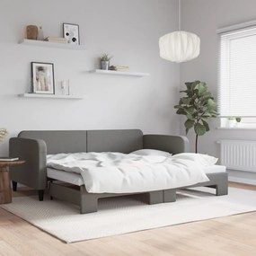 Válenda s přistýlkou tmavě šedá 90 x 200 cm textil 3196817