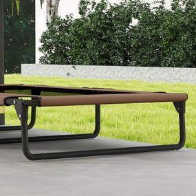 PawHut Zvedená Skládací Psí Postel, Venkovní Psí Lehátko s Mřížkovým Designem, Prodyšné, pro Velké Psy Káva Oxford 107 x 61 x 20 cm