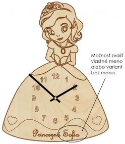 Dřevěné hodiny pro děti - Princezna se jménem | SENTOP PR0440 PR0440