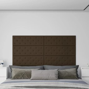 Nástěnné panely 12 ks hnědé 90 x 30 cm umělá kůže 3,24 m²