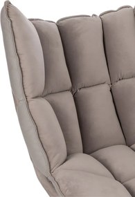 Šedé sametové relaxační křeslo Chair Relax Bubby Grey - 78*73*92cm