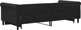 Válenda s přistýlkou černá 90 x 200 cm samet 3197775