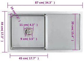 vidaXL Marketos Ručně vyrobený kuchyňský dřez nerezová ocel