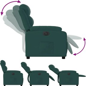 Elektrické polohovací křeslo tmavě zelené textil 3204962
