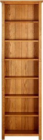 Knihovna se 7 policemi 60x22x200 cm masivní dubové dřevo 331743