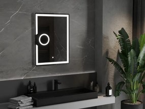 Mexen Onyx, LED koupelnové zrcadlo s podsvícením a kosmetickým zrcátkem 60x80 cm, 6000K, ochrana proti zamlžování, 9813-060-080-611-00