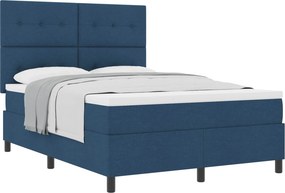 Postel s boxspringem s čelo Modrá 140 x 190 cm textil 3339391