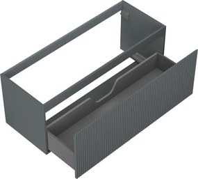 Mexen Rivel, koupelnová skříňka 120 cm, 1 zásuvka, drážkovaná, grafitová matná, 91A20-12047-1-BF66