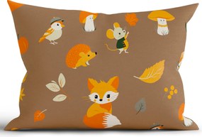 MK Lůžkoviny Bavlněný povlak na polštář Renforcé 50 x 70 cm - Podzimní les hnědý