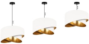 Závěsné svítidlo MEDIOLAN, 1x bílé/zlaté textilní stínítko, (výběr ze 2 barev konstrukce)