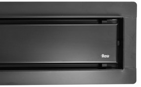 Rea Neox Black Matt, lineární odtokový žlab 100cm, vzor 2v1, černá matná, REA-G6605