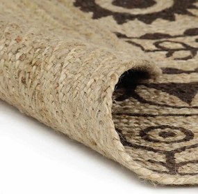 Ručně vyrobený koberec z juty s tmavě hnědým potiskem 90 cm 133704