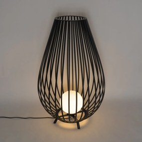 Designová stojací lampa černá s opálovým sklem 110 cm - Angela