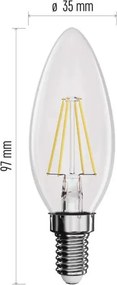 Emos lighting LED žárovka Filament Candle 3,4W E14 teplá bílá