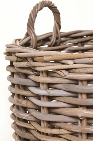Koš na rostliny ARRIBA, ratan, průměr 60 cm, natur, s kolečky