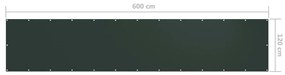 Balkónová zástěna tmavě zelená 120 x 600 cm oxfordská látka