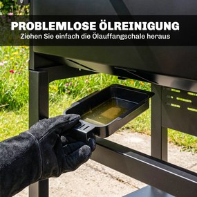 Outsunny Plynový gril 9 KW 3 hořáky BBQ grilovací vozík z nerezové oceli včetně skládacího bočního stolku držák na koření spodní police 6 háčků