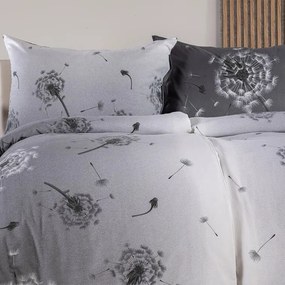 Flanelové ložní povlečení PAMPELIŠKA šedá