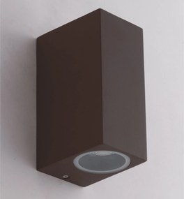 FAN I-QUBO-AP2 BRO Venkovní nástěnné svítidlo Qubo kortenové, 2xGU10, IP54, 15,1 x 9,3 x 6,7 cm - FANEUROPE