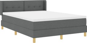 Postel s boxspringem s čelo Tmavě šedá 200 x 160 cm textil 3341301
