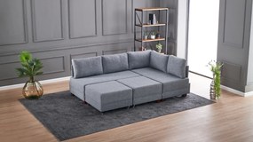 Atelier del Sofa Rohová sedací souprava Fly Corner Sofa Bed Right- Grey, Šedá