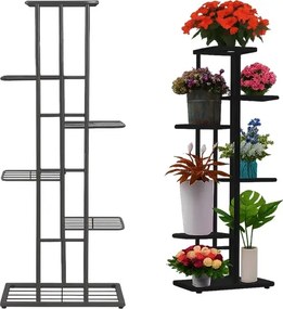 Stojan na květiny Ruhhy - 106 cm - 6 polic - černý