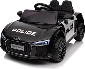 Ramiz Elektrické autíčko Audi R8 Policie na baterie + dálkové ovládání + EVA + pomalý start + MP3 LED