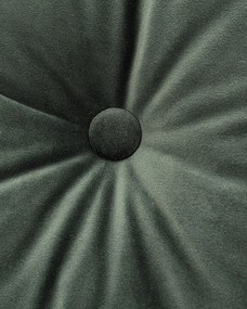 Sametový polštář Velvet s knoflíkem barva zelená látka lesklé, sametová