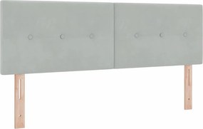 Postel s boxspringem s čelo Světle šedá 160 x 200 cm samet 3339182