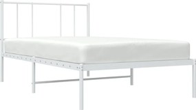 vidaXL Kovový rám postele s čelem 75 x 190 cm [352519] Barva: Bílá