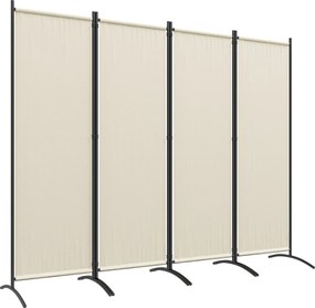 Outsunny 4-panelový zahradní dělící prvek, skládací vnitřní a venkovní separator, 221x50x172cm, krémový | Aosom