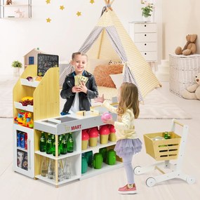 Costway Hrací sada pro supermarkety s nákupním vozíkem dětská pokladní hračka