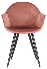Růžová sametová jídelní židle Slifro