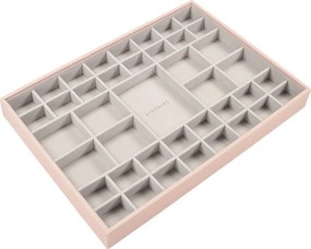 Krabička na šperky Stackers s 41 přihrádkami supersize světle růžovo-šedá samet