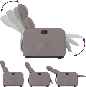 Elektrické zvedací polohovací křeslo taupe textil 3206724