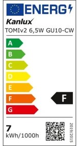 LED žárovka GU10 Kanlux 6,5W (50W) studená bílá (6500K), reflektor 100° 34969