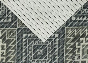 Breno Koupelnová pěnová předložka SOFTY-TEX 79827.8 aztécký vzor, šíře 65 cm, Šedá/Vícebarevné