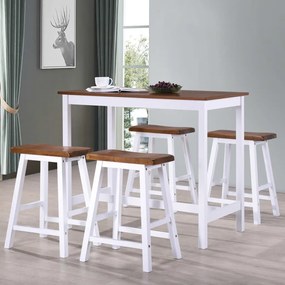 vidaXL Barový stůl a stoličky sada 5 kusů z masivního dřeva [275232]