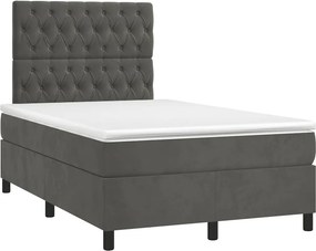 Box spring postel s matrací tmavě šedý 120x190 cm samet 3270014