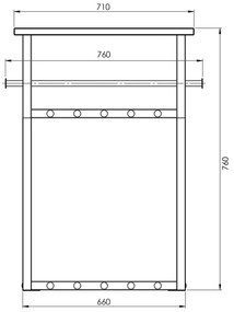 Kovový nástěnný věšák v černo-přírodní barvě s poličkou Rizzoli – Spinder Design