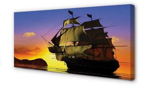 Obrazy na plátně Sky ship sea 100x50 cm