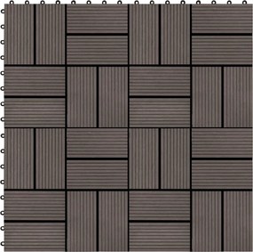 vidaXL 22 ks terasové dlaždice 30 x 30 cm 2 m² WPC [277807] Barva: Černá