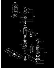 GROHE 23325000 - Umyvadlová baterie EUROSMART COSMOPOLITAN velikost M chrom
