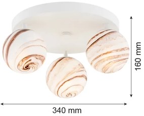 Argon 6291 - Stropní svítidlo FABIO 3xE14/7W/230V alabastr bílá