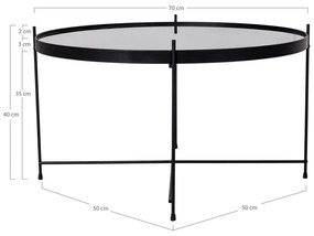 Černý kulatý konferenční stolek ø 70 cm Venezia - House Nordic