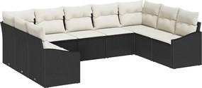 Set pohovek 9 ks Černá polyratan 3346877