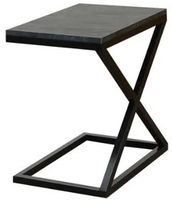 NYX odkládací stolek, mramor uhelný/černý kov
