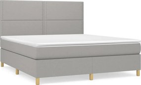 Box spring postel s matrací světle šedá 180 x 200 cm textil 3142273