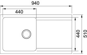 Tectonitový dřez Franke OID 611 Šedá